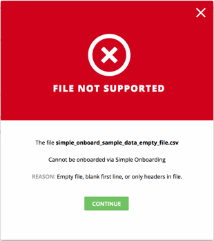 Troubleshooting Simple Onboard File Upload Errors
